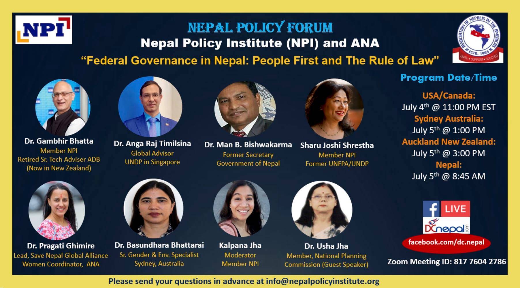 Federal Governance: People First and the Rule of Law - Nepal Policy ...