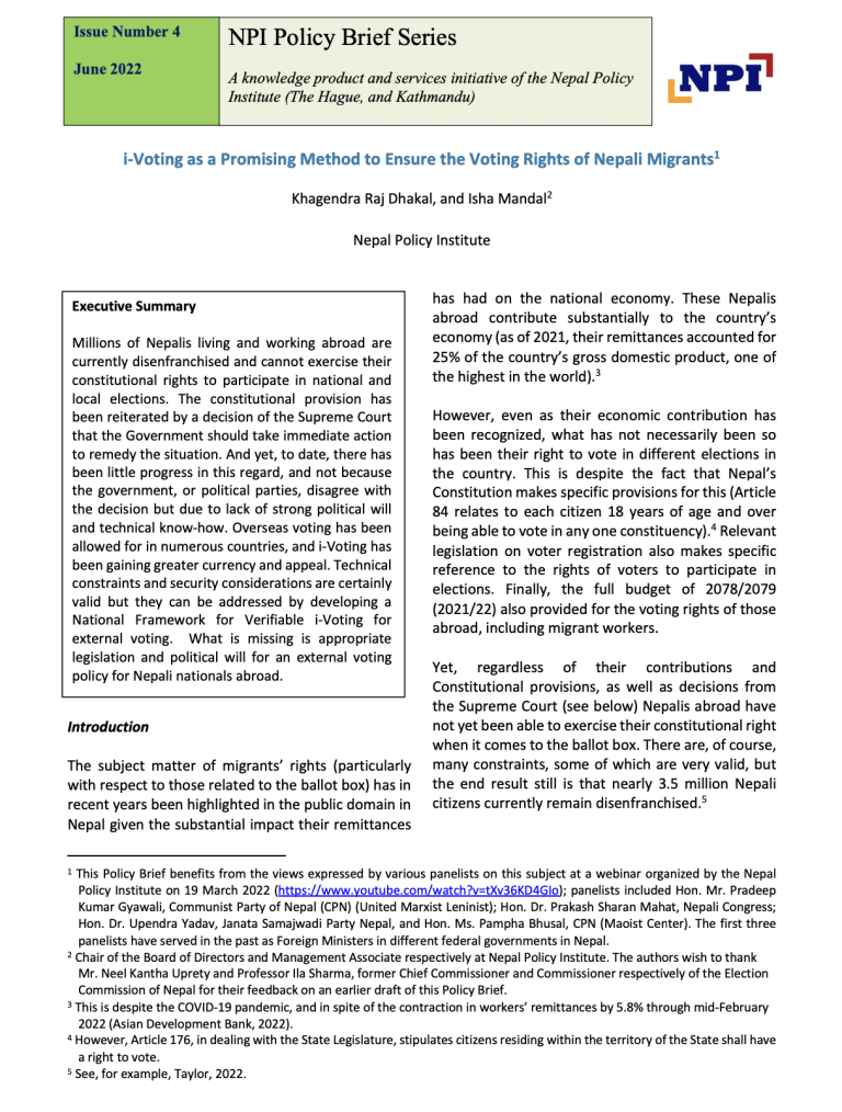 Policy Briefs - Nepal Policy Institute